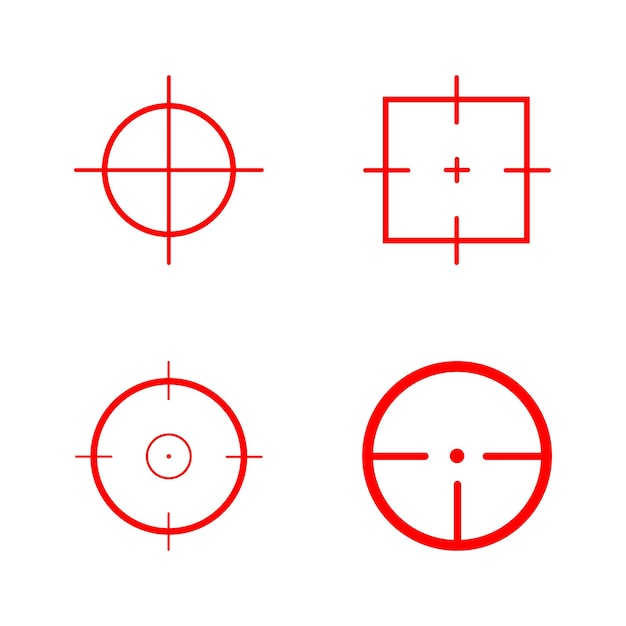 Versatile Red Crosshair Symbols for Diverse Graphic Designs | Jiffy Designs