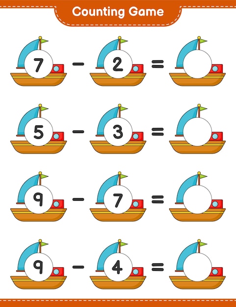 Vibrant Sailing Ship Collection: Counting and Subtracting Fun | Jiffy ...