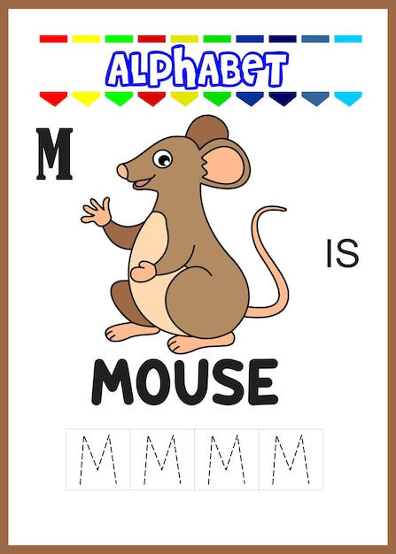 Charming Mouse Illustration for Alphabet Learning | Jiffy Designs