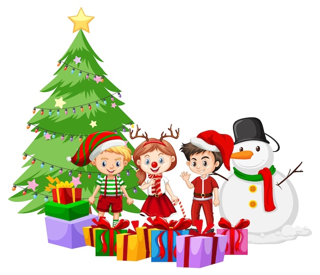 Festive Christmas Tree and Cheerful Holiday Characters | Jiffy Designs