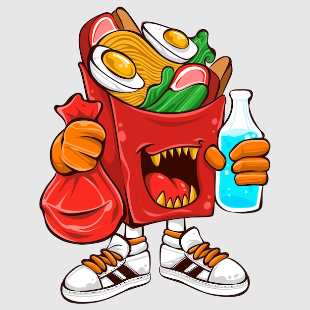 Hungry Monster Gobbling Up Tasty Breakfast Treats | Jiffy Designs