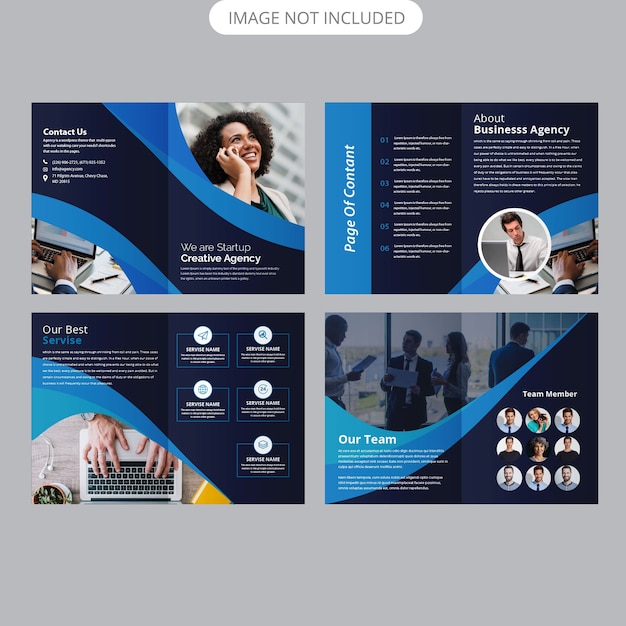 Professional Corporate Trifold Brochure with Team Portraits | Jiffy Designs
