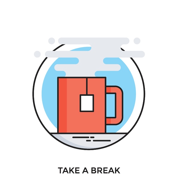 Stylized Coffee Cup Icon with 'Take a Break' Text | Jiffy Designs
