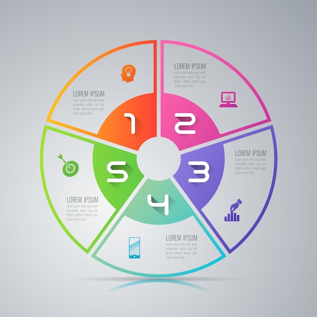 Vibrant Infographic Wheel with Numbered Sections and Icons | Jiffy Designs