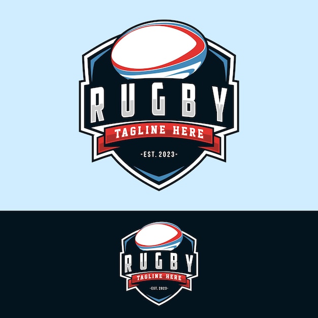 Striking Rugby Shield Logo with Vintage Flair | Jiffy Designs