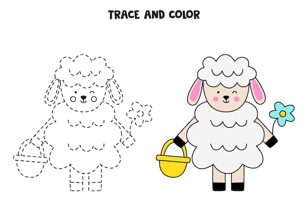 Cute Sheep Tracing and Coloring Activity for Kids | Jiffy Designs