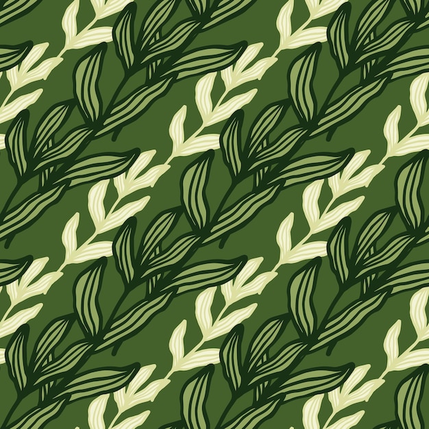 Captivating Foliage Motif: A Vibrant Green Leaf Pattern | Jiffy Designs