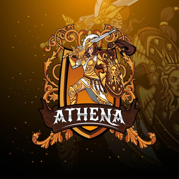 Majestic Athena: Goddess of Wisdom and War Shines in Ornate Crest ...