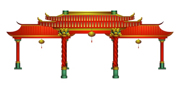 Ornate Chinese Gateway with Vibrant Architectural Details | Jiffy Designs