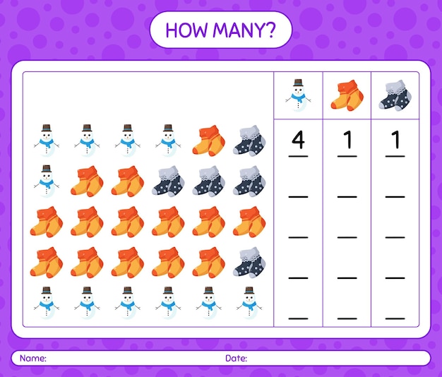 Counting Colorful Snowmen and Mittens in Polka Dot Scene | Jiffy Designs