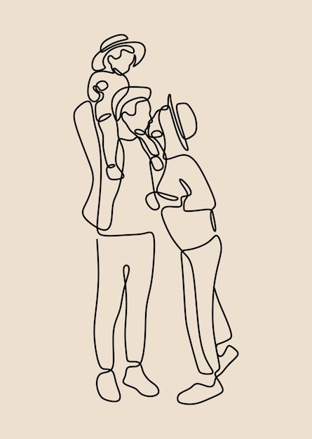 Stylized Silhouette of Friends Embracing Outdoors | Jiffy Designs