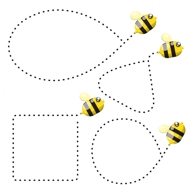 Charming Buzzing Bees Swarm Across Geometric Shapes | Jiffy Designs