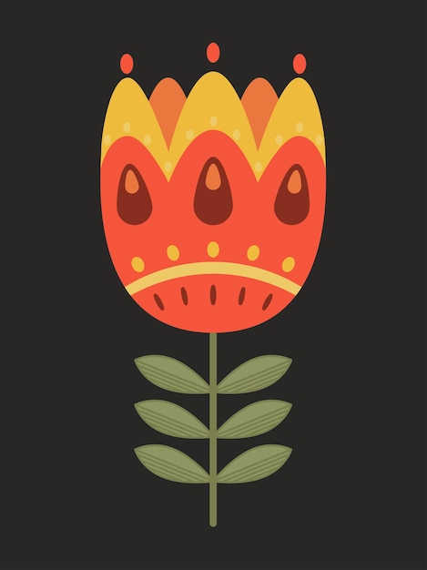 Vibrant Stylized Flower with Playful Facial Expression | Jiffy Designs