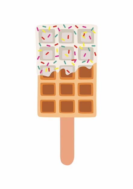 Delightful Ice Cream Waffle Popsicle with Sprinkles | Jiffy Designs