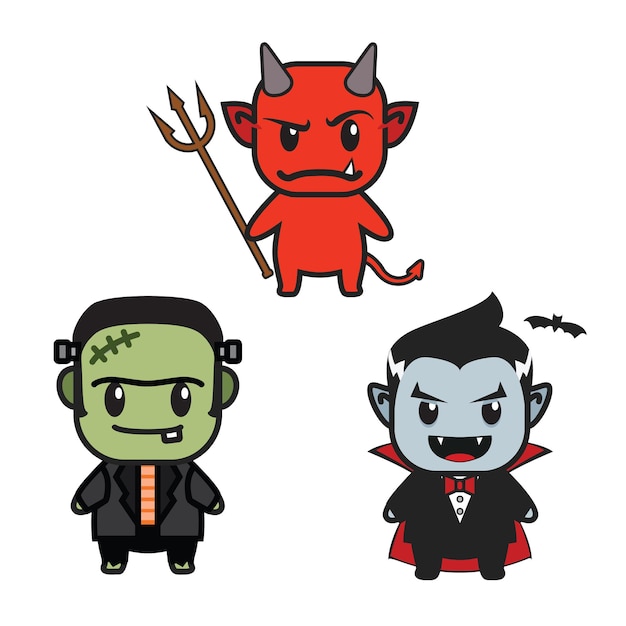 Mischievous Monsters: A Spooky Trio of Cartoon Creatures | Jiffy Designs