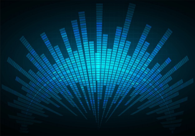 Radiant Blue Digital Sound Equalizer Visualization | Jiffy Designs