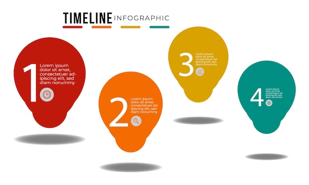 Vibrant Timeline Infographic with Numbered Floating Shapes | Jiffy Designs
