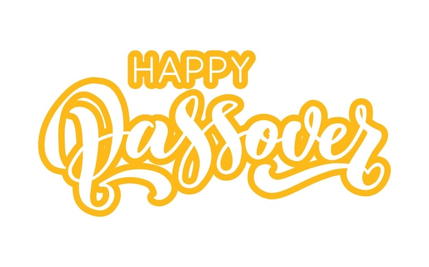 Vibrant 'Happy Passover' Typographic Illustration in Yellow | Jiffy Designs