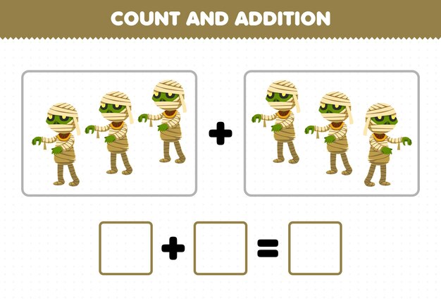 Spooky Mummy Counting and Addition Math Activity | Jiffy Designs