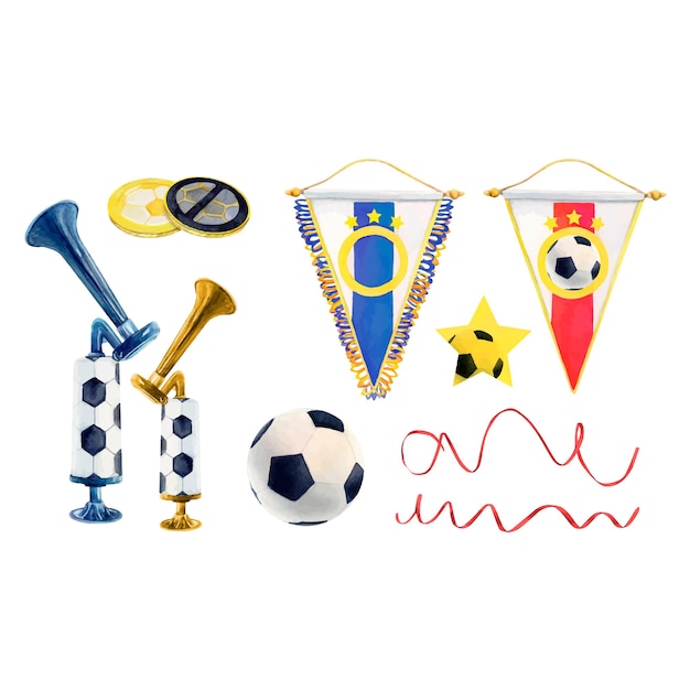 Vibrant Collection of Soccer-Themed Decorative Elements | Jiffy Designs