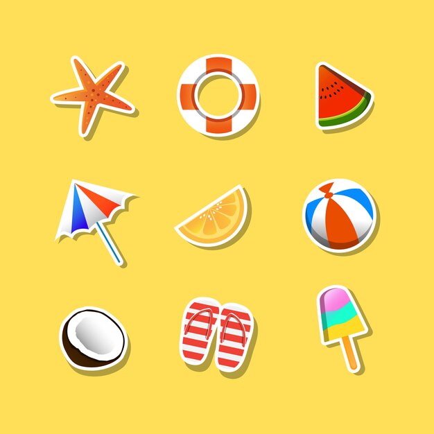 Vibrant Summer Icons: Beachy Symbols and Tropical Accents | Jiffy Designs