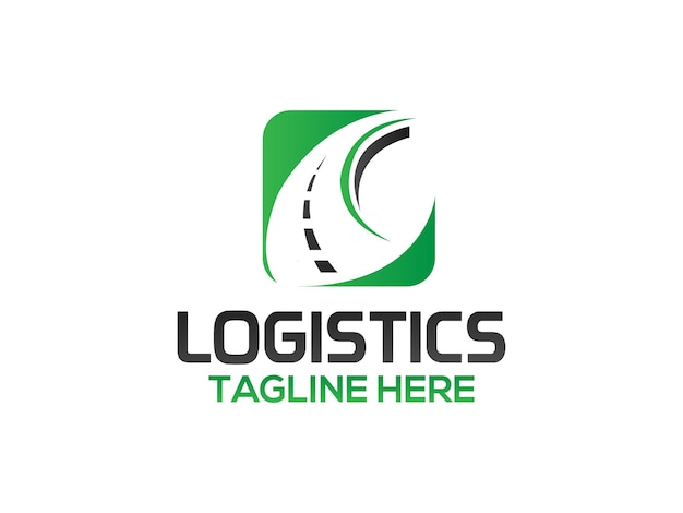 Streamlined Logistics Icon with Curved Road and Tagline | Jiffy Designs