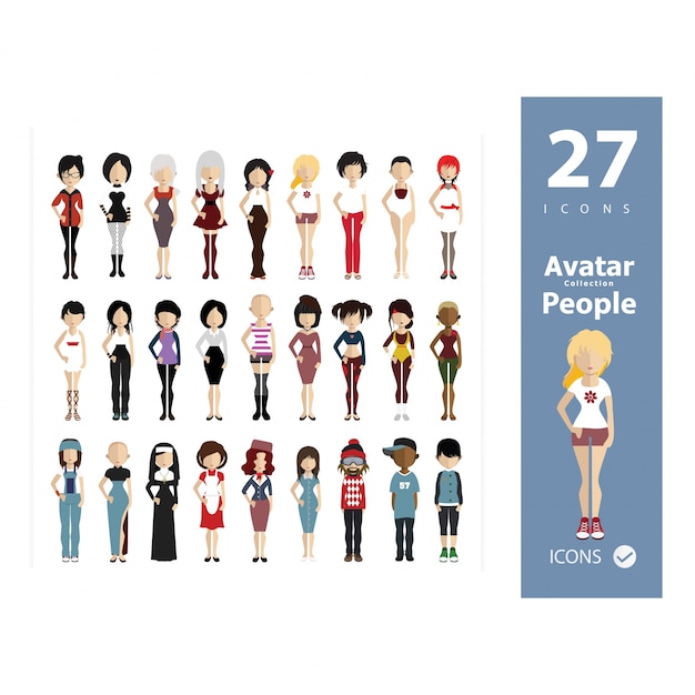 Diverse Ensemble of Stylized Avatar Characters in Vibrant Attire ...