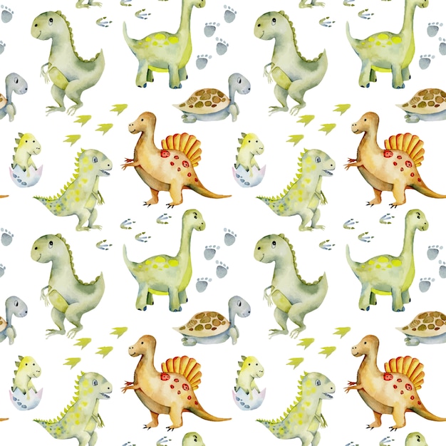 Delightful Dinosaur Delight: A Whimsical Pattern of Playful Prehistoric ...