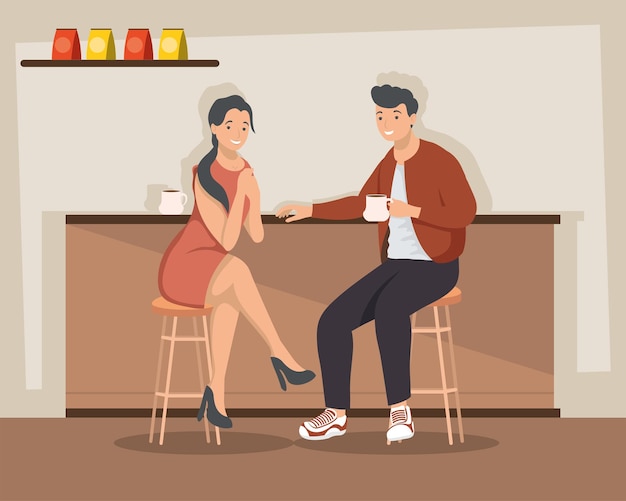 Casual Conversation at the Cafe Counter | Jiffy Designs
