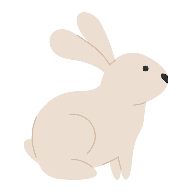 Minimalist Cream Rabbit Illustration with Beady Black Eye | Jiffy Designs