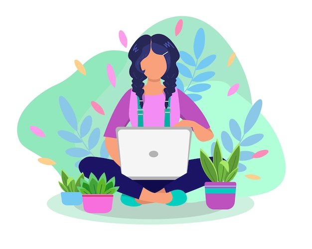 Peaceful Workspace with Laptop and Potted Plants | Jiffy Designs