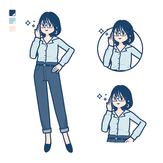 Stylized Anime Girl Character Illustrations in Varying Poses | Jiffy ...