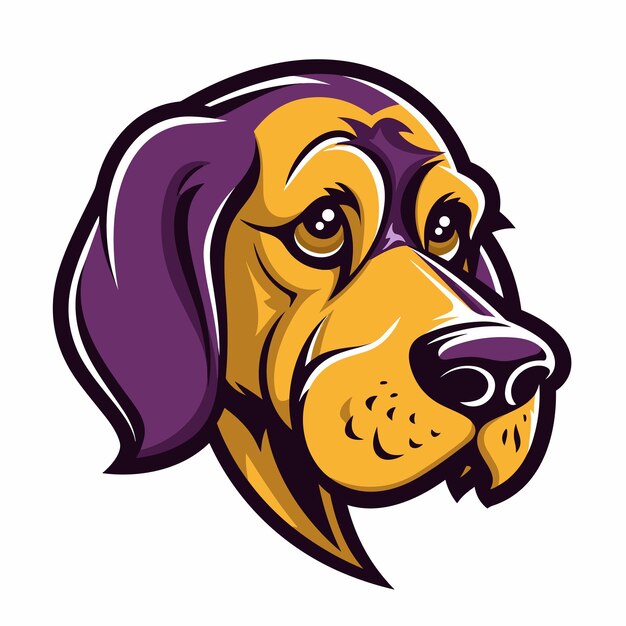Vibrant Hound Head Illustration with Expressive Eyes | Jiffy Designs