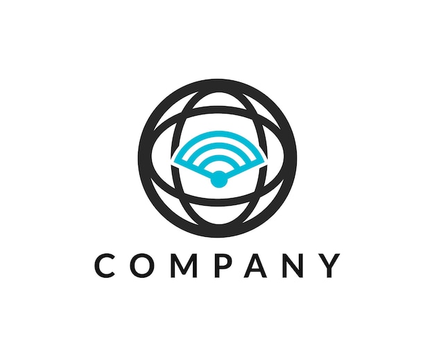 Sleek Wireless Connectivity Globe Icon Logo Design | Jiffy Designs