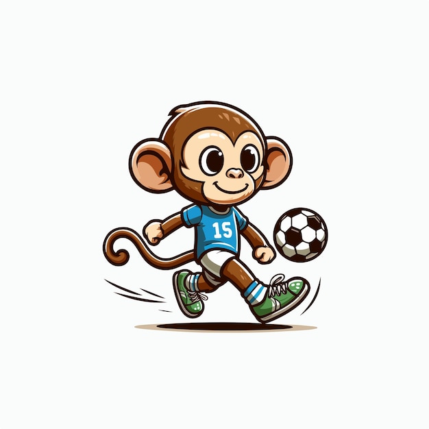 Playful Monkey Footballer Chasing After Soccer Ball | Jiffy Designs
