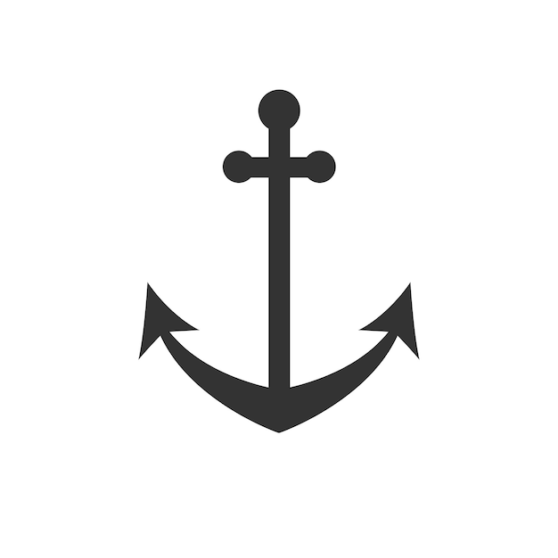 Iconic Anchor Symbol in Minimalist Black and White | Jiffy Designs
