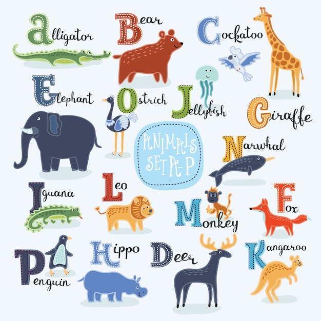 Whimsical Animal Alphabet with Playful Illustrations | Jiffy Designs