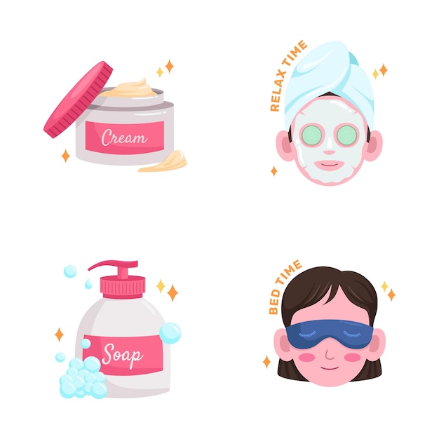 Relaxing Spa Day: Pampering Skincare and Self-Care Icons | Jiffy Designs