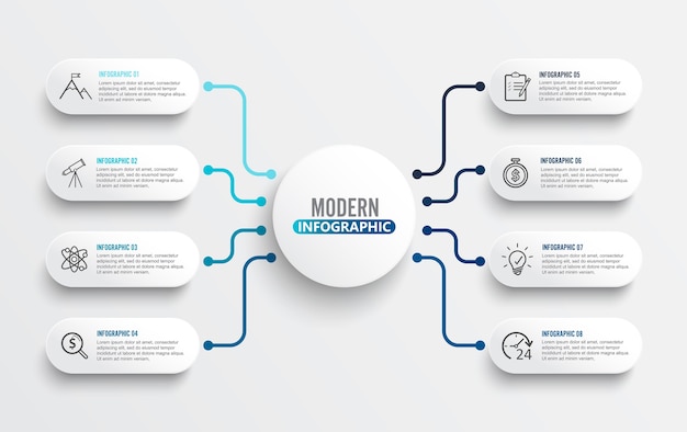 Sleek Infographic with Interconnected Shapes and Informative Icons ...
