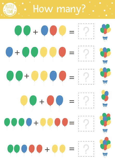 Counting Colorful Balloons in a Fun Math Activity | Jiffy Designs