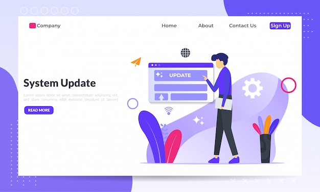 Man Updating Computer System with Colorful Graphic Elements | Jiffy Designs