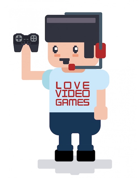 Cheerful Gamer Embracing the Joy of Video Games | Jiffy Designs