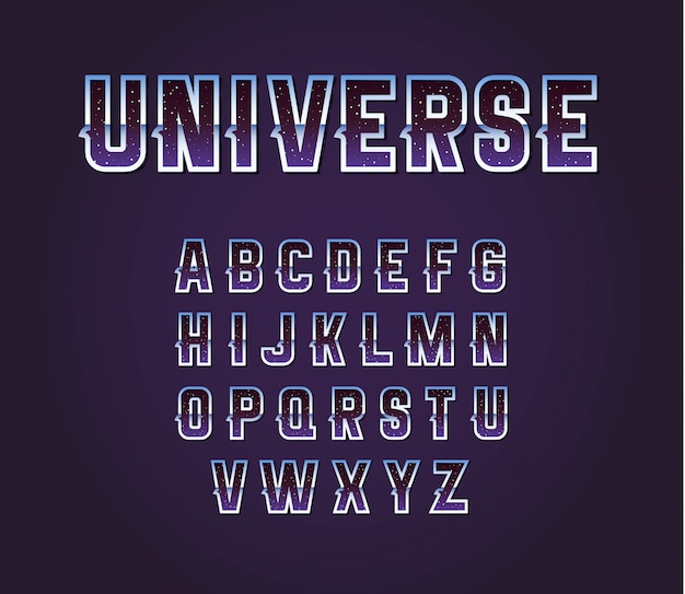 Cosmic and Captivating Universe Alphabet Typography | Jiffy Designs