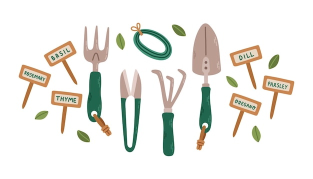 Vibrant Collection of Gardening Tools and Herb Labels | Jiffy Designs