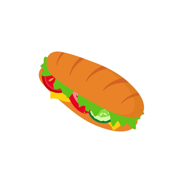 Vibrant Vegetable Submarine Sandwich Illustration | Jiffy Designs