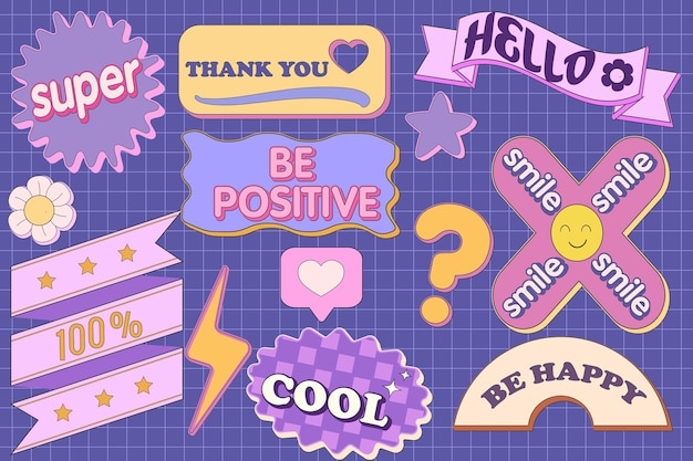 Vibrant Motivational Stickers with Positive Messages and Playful ...