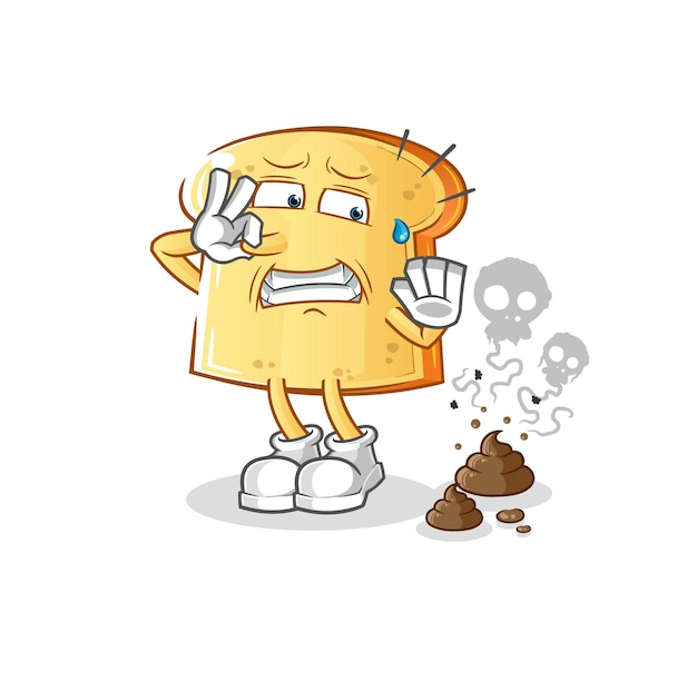 Comical Bread Slice Character Expressing Dismay | Jiffy Designs