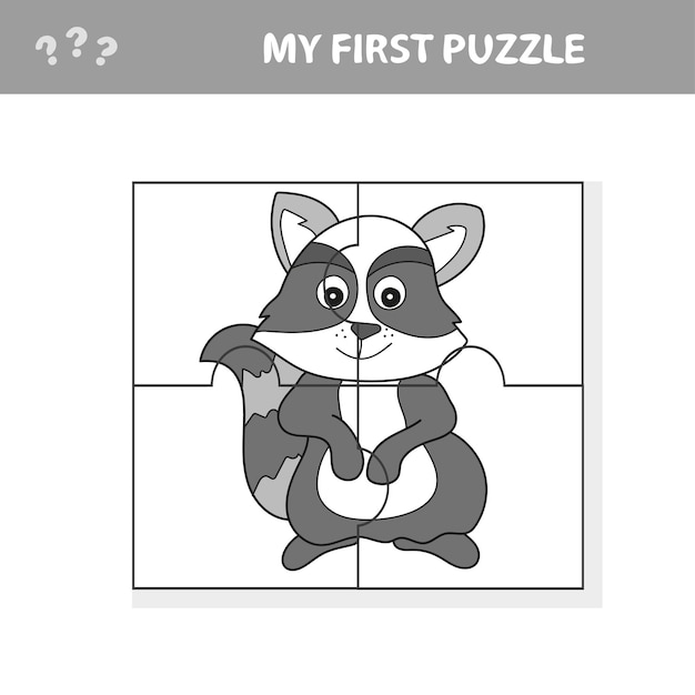 Adorable Raccoon Puzzle for Young Learners | Jiffy Designs