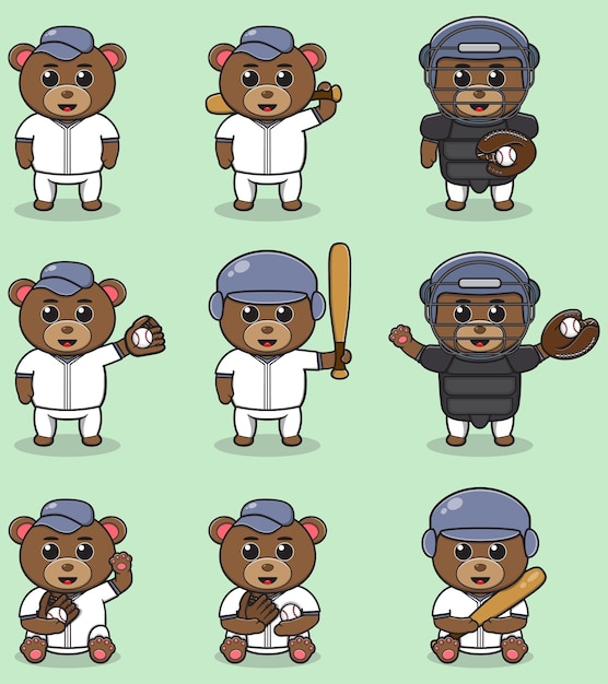 Adorable Baseball-Playing Teddy Bears in Uniform and Gear | Jiffy Designs