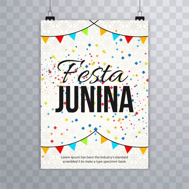 Vibrant Festa Junina Celebration with Festive Flags and Confetti ...